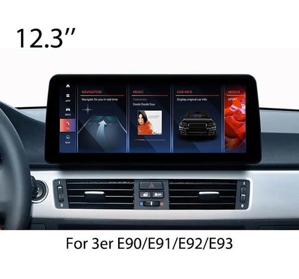 12.3''BMW 3er E90 E91 E92 E93 Android 14 Navigation GPS Apple CarPlay ...